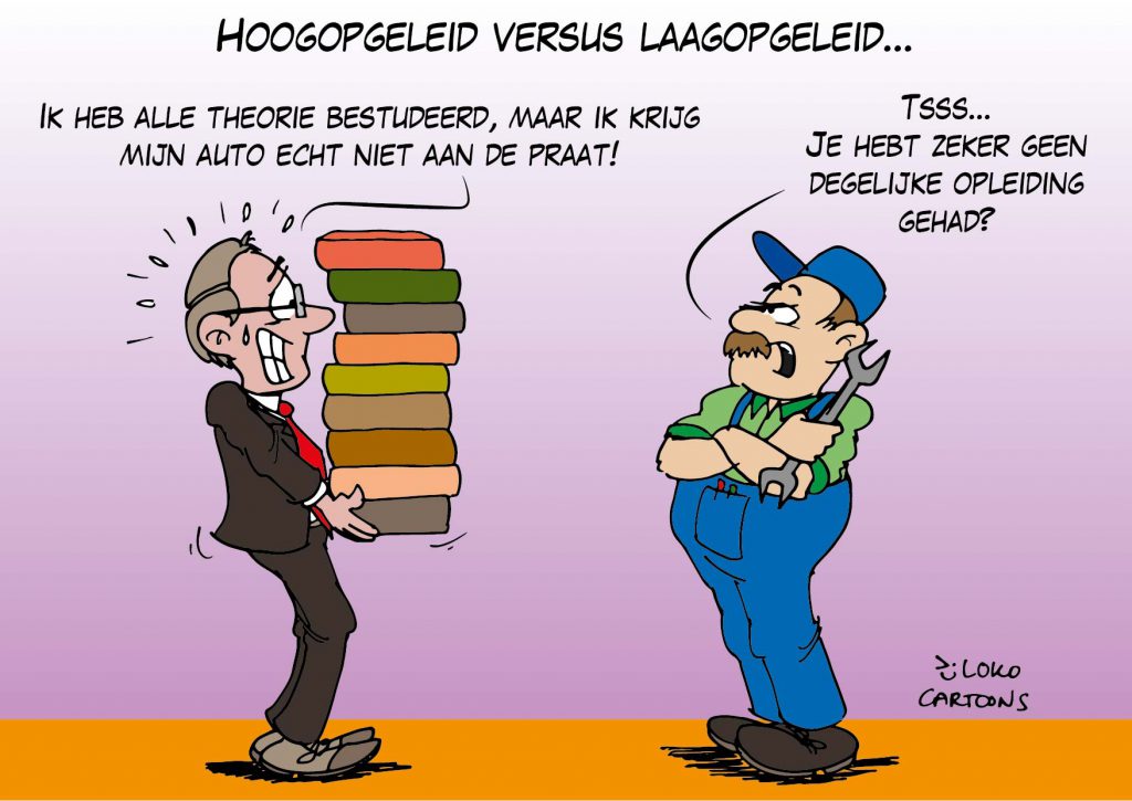 180408 - Hoogopgeleid versus laagopgeleid - Loko Cartoons