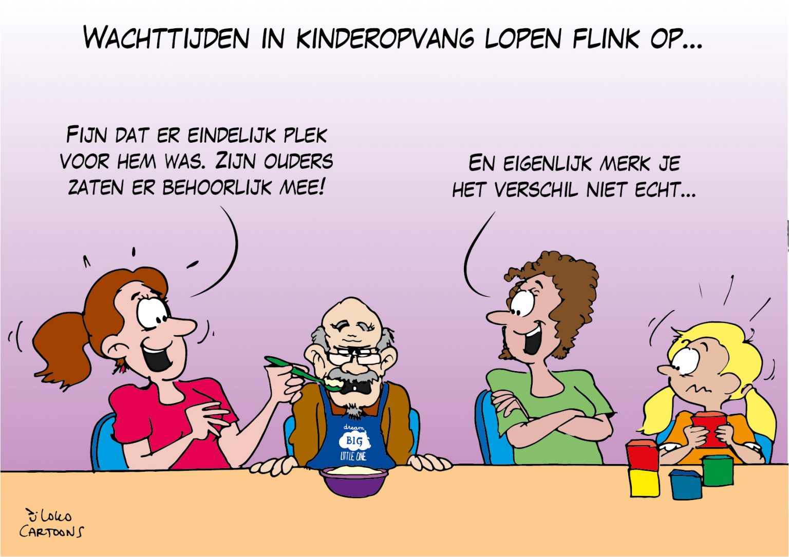 Wachttijden in kinderopvang lopen flink op... - Loko Cartoons