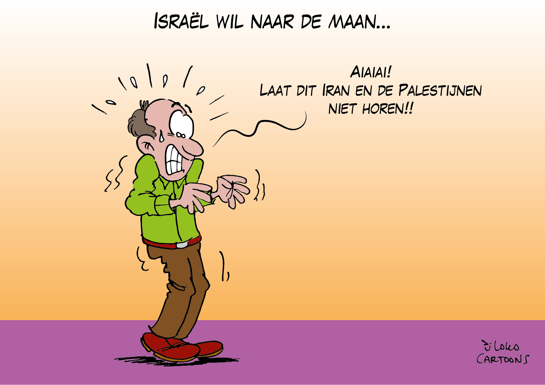 Israël wil naar de maan... - Loko Cartoons