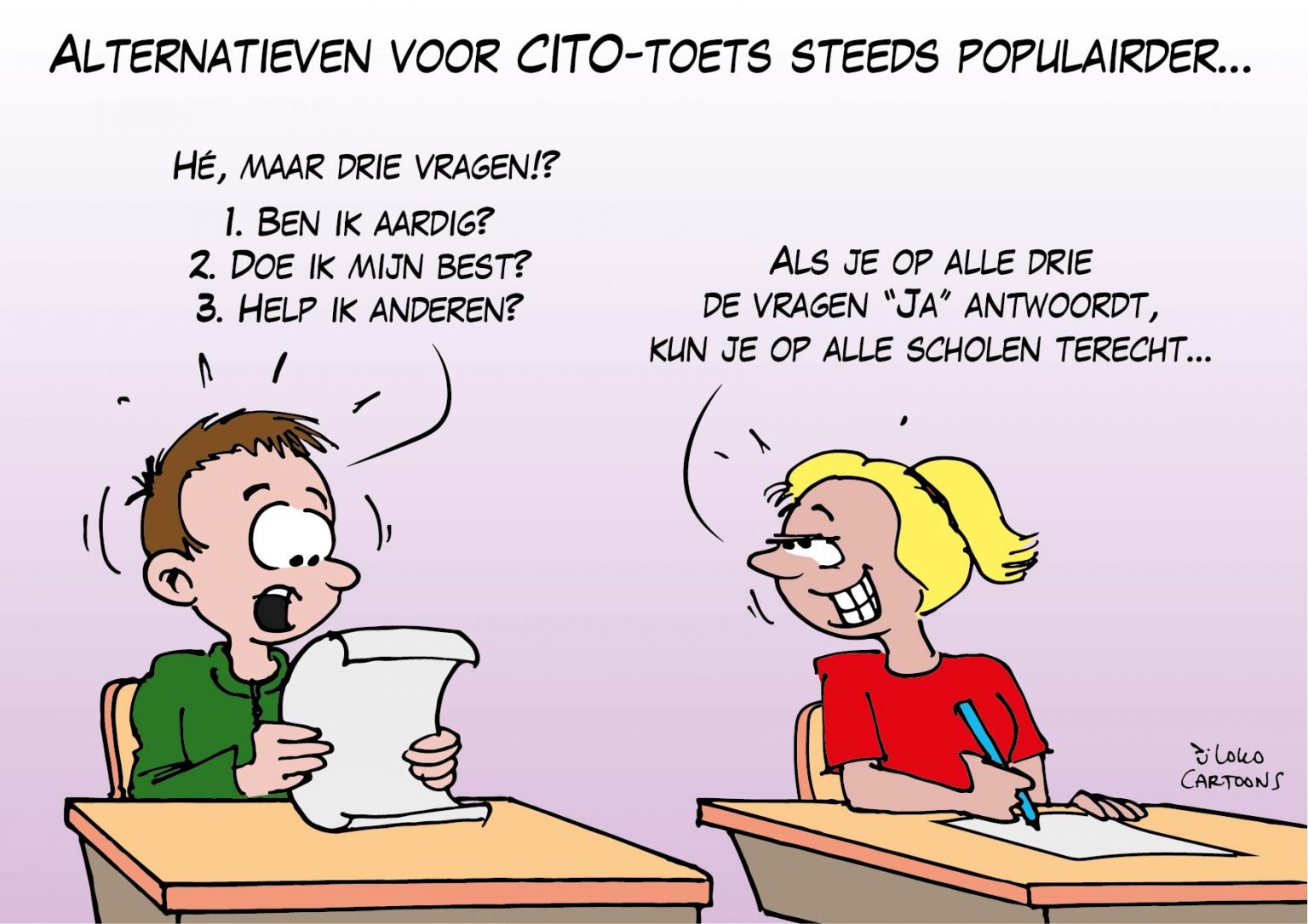 Alternatieven voor CITO-toets steeds populairder... - Loko Cartoons
