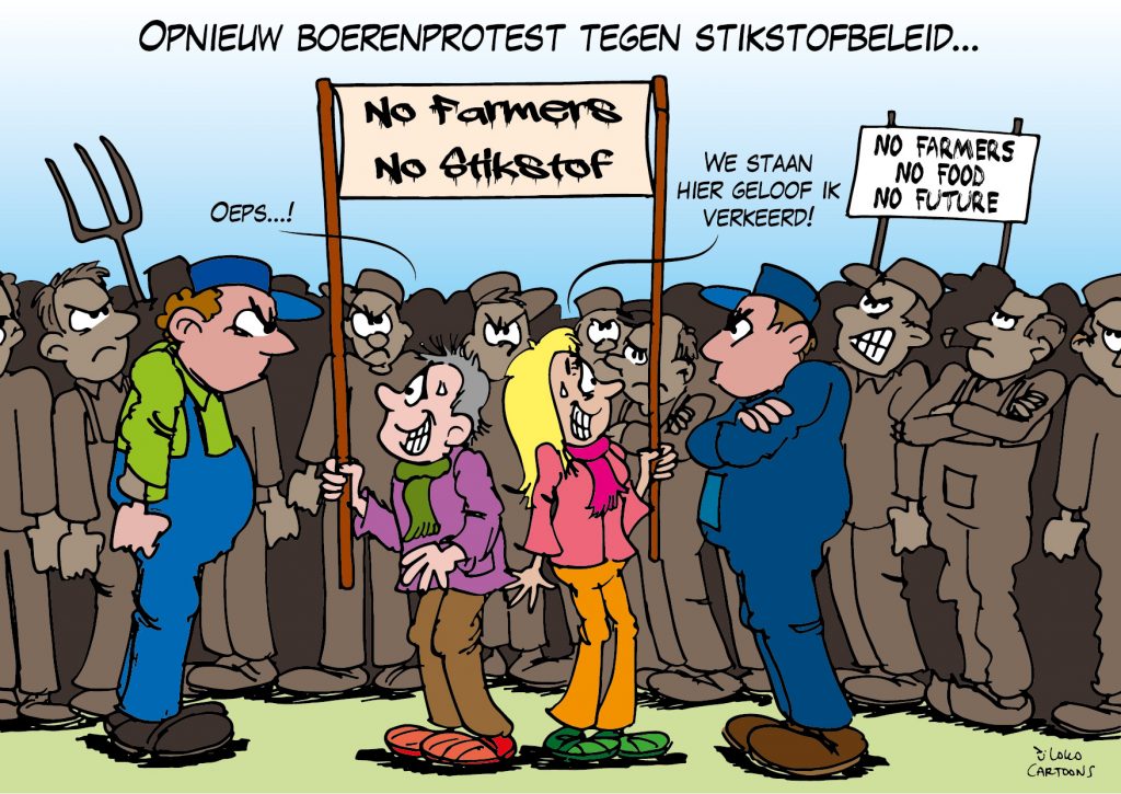Opnieuw boerenprotest tegen stikstofbeleid... - Loko Cartoons