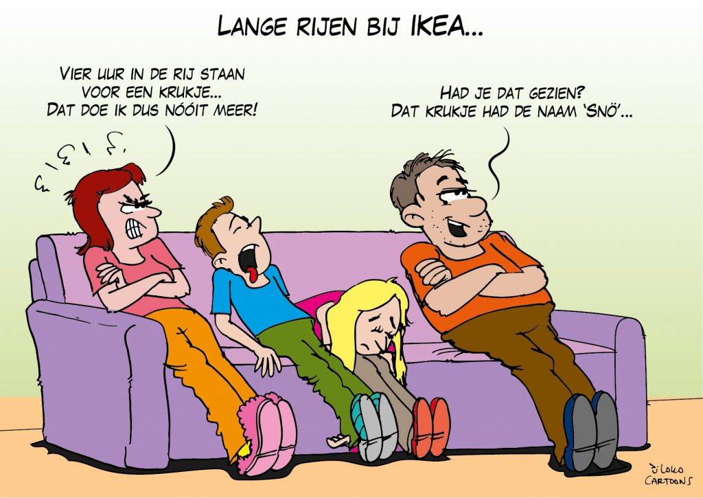 Lange rijen bij IKEA... - Loko Cartoons