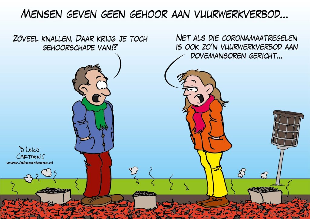 Mensen geven geen gehoor aan vuurwerkverbod... - Loko Cartoons