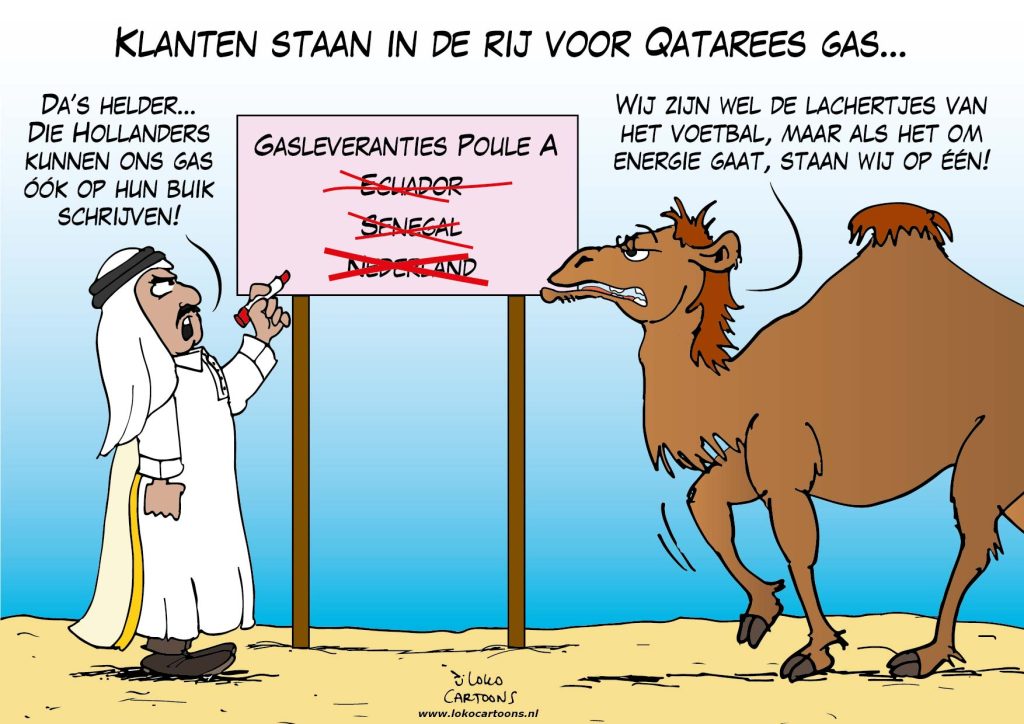 Klanten staan in de rij voor Qatarees gas... - Loko Cartoons