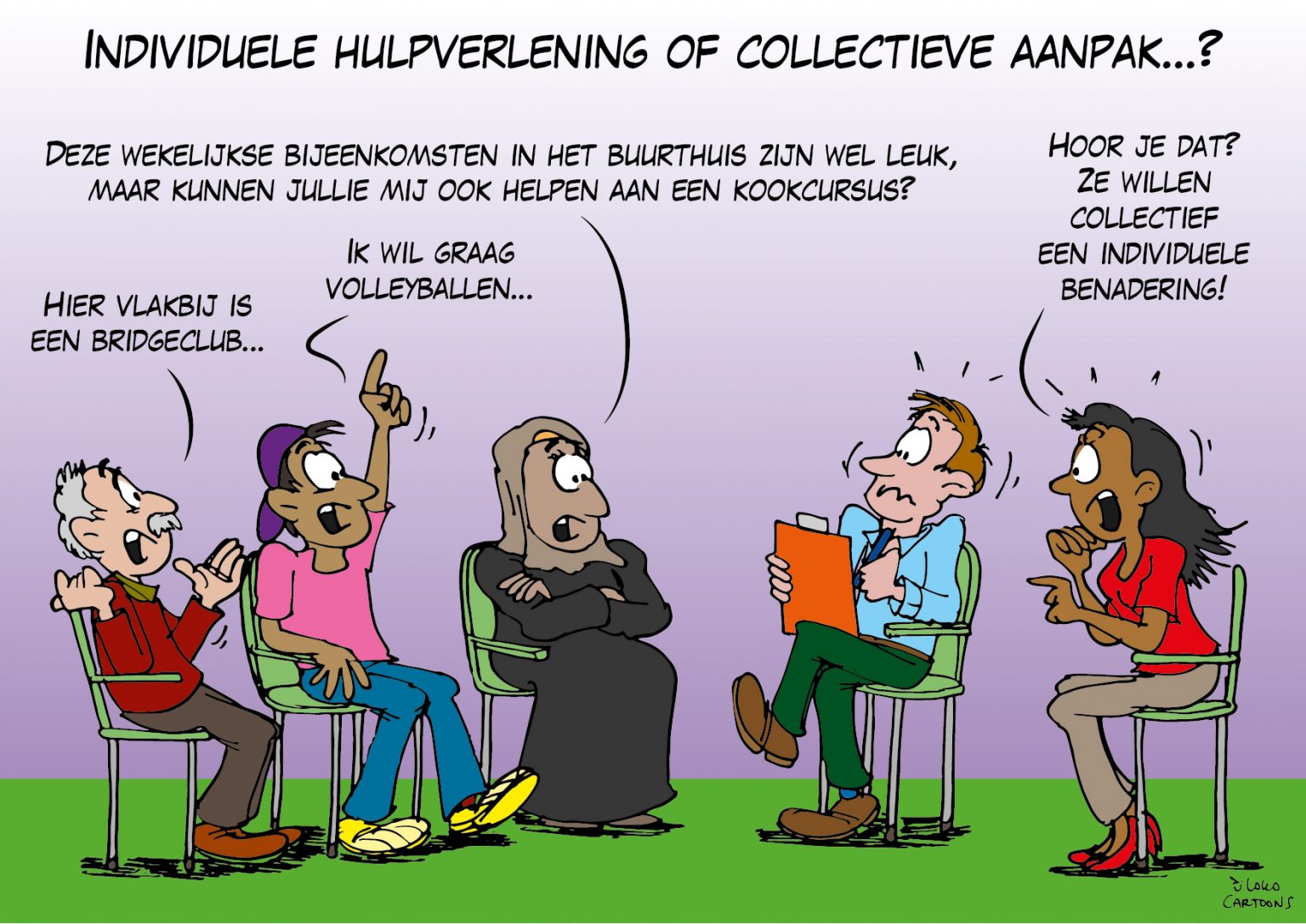 Cartoon 13 - Individuele hulpverlening of collectieve aanpak ...