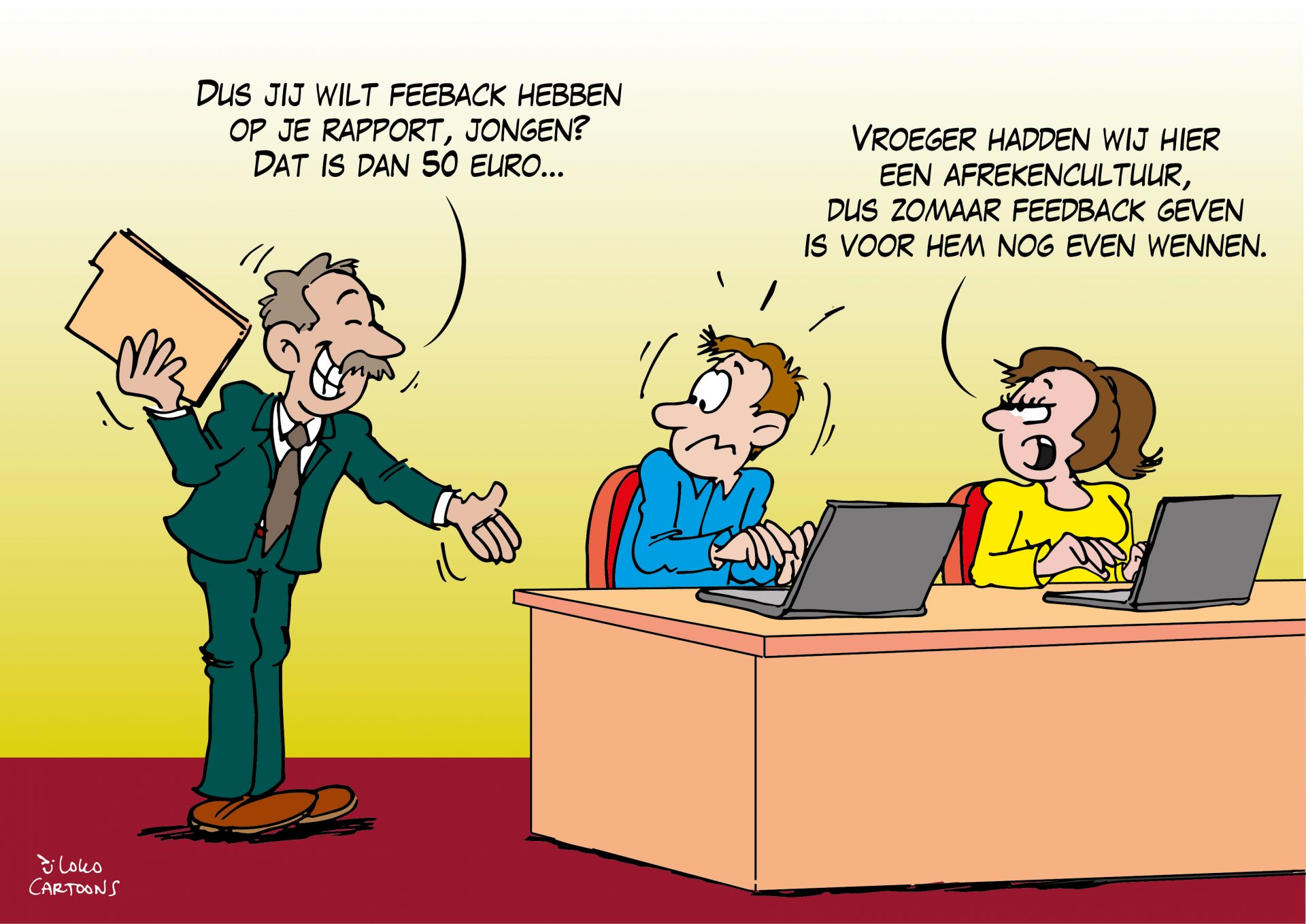 Visualisatie teamwaarden - Loko Cartoons
