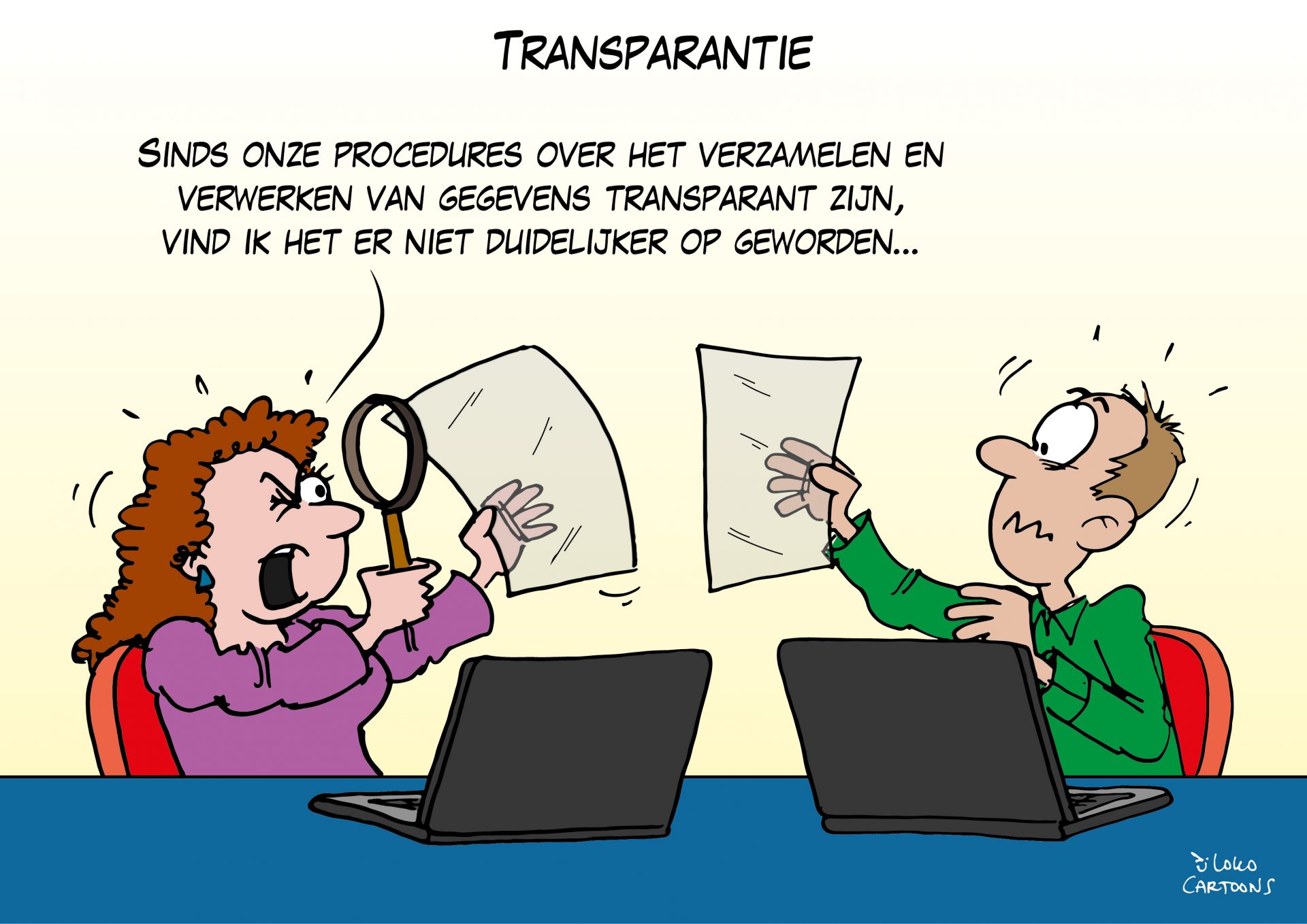 Live cartooning workshop privacy en AVG - Loko Cartoons
