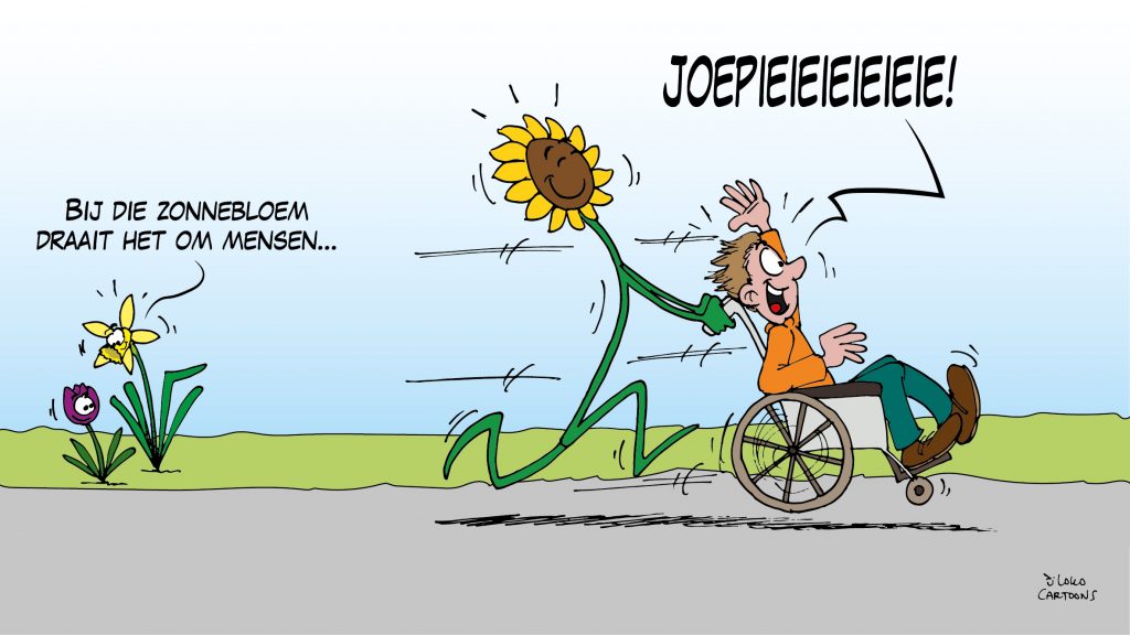 Zonnebloem cartoon landelijk opgepakt! - Loko Cartoons